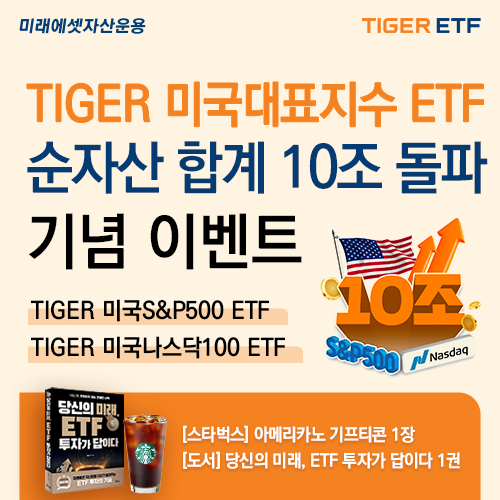 ‘TIGER 미국 S&P500 ETF’ 주식형 ETF 순자산 1위 등극